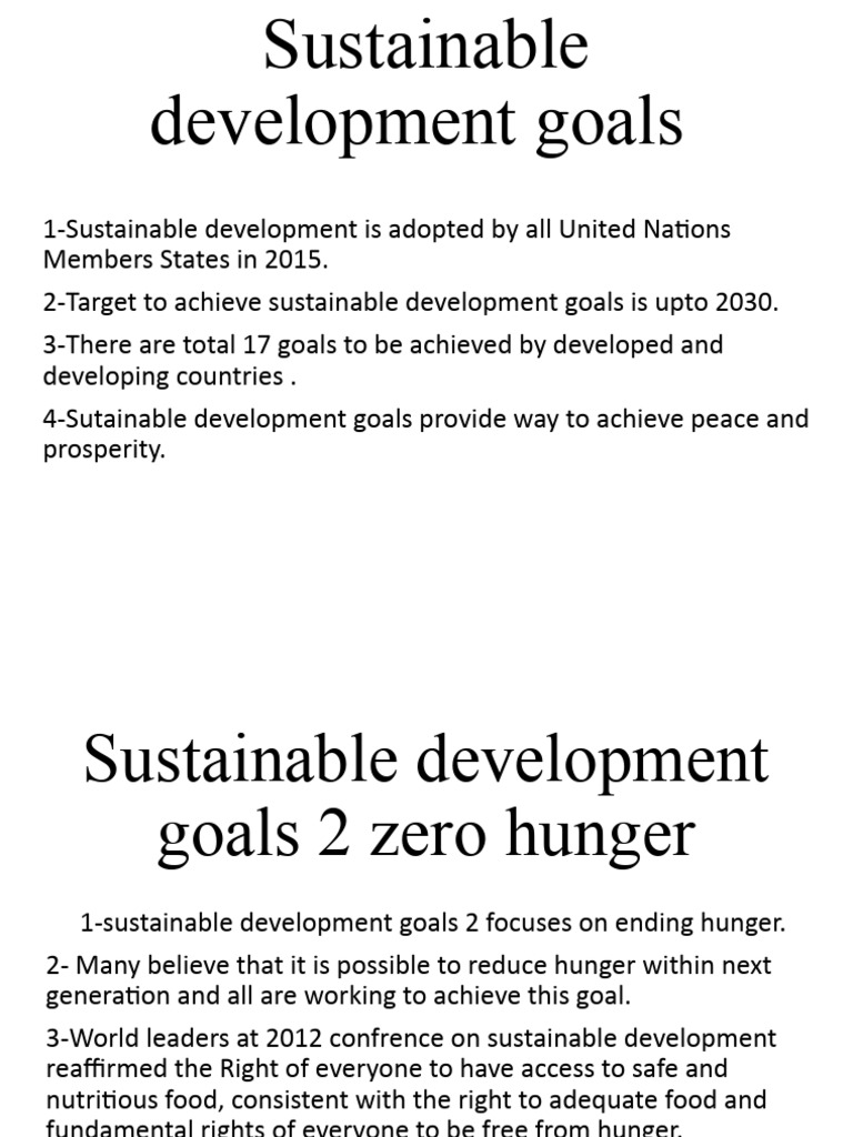 Sustainable Development Goal | PDF | Agriculture | Food Security