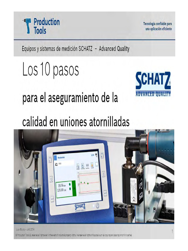 Schatz Los 10 Pasos para El Aseguramiento de Uniones Atornilladas Production Tools | PDF