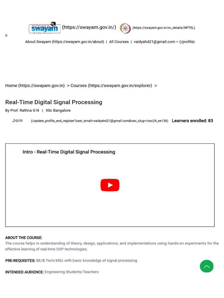 Real-Time Digital Signal Processing - Course | PDF | Digital Signal Processing | Computer ...