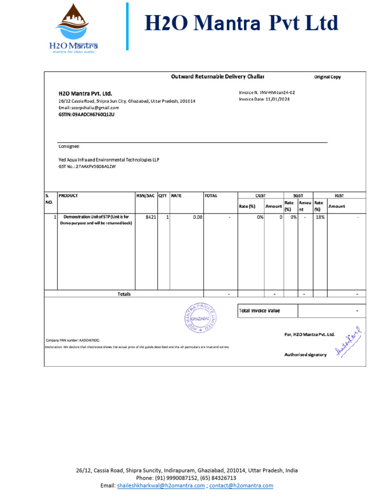 Outward Delivery Challan-Mathura-Boisar | PDF