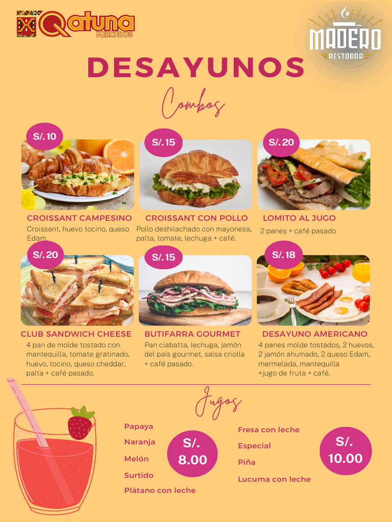 Menu Postre Restaurante Gratis Profesional Rosa | PDF | Cocina | Alimentos