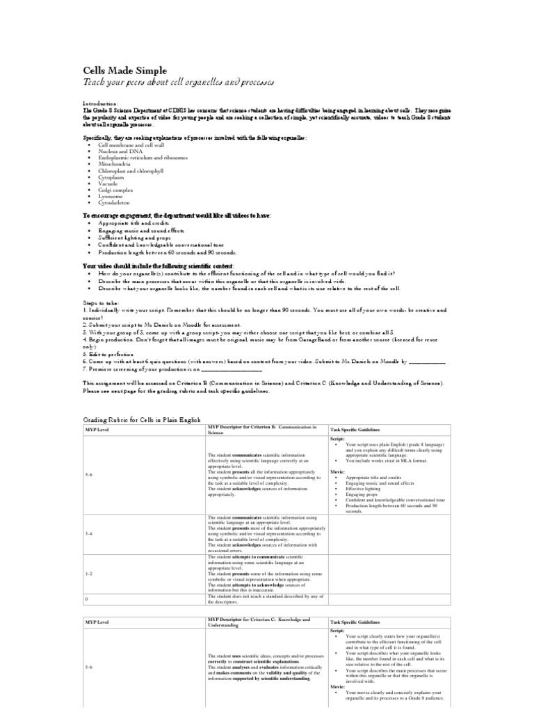 Cells Made Simple Pdf Cell Biology Cell Biology