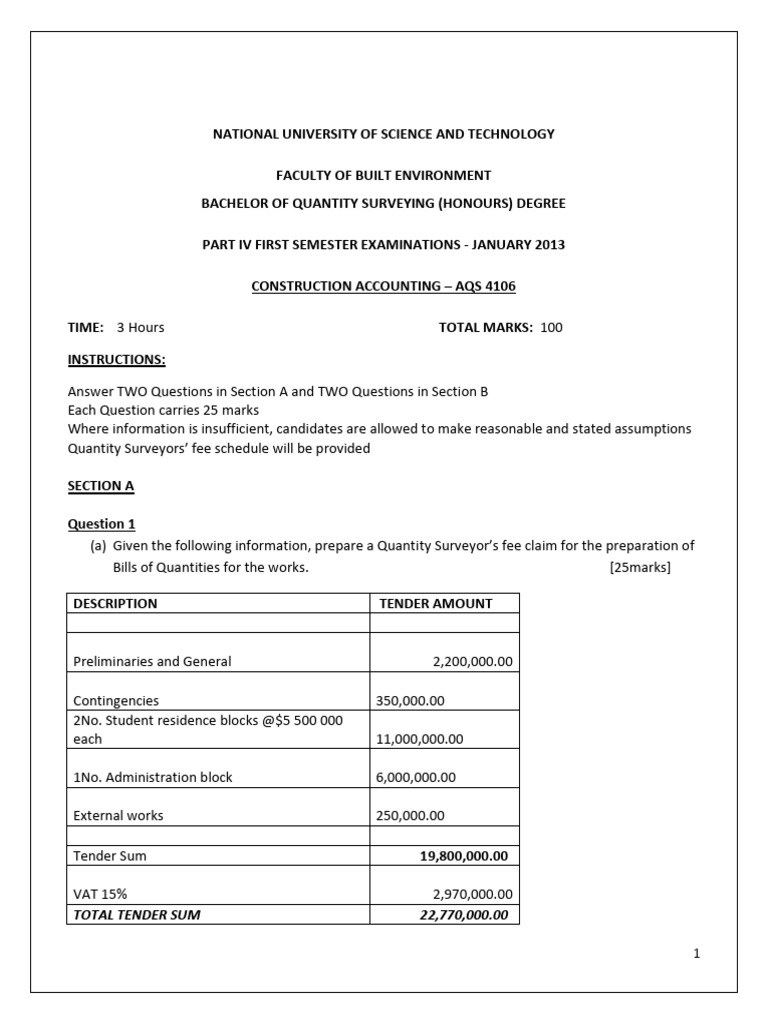 AQS4106201301 Construction Accounting | PDF | Cost | Cost Accounting