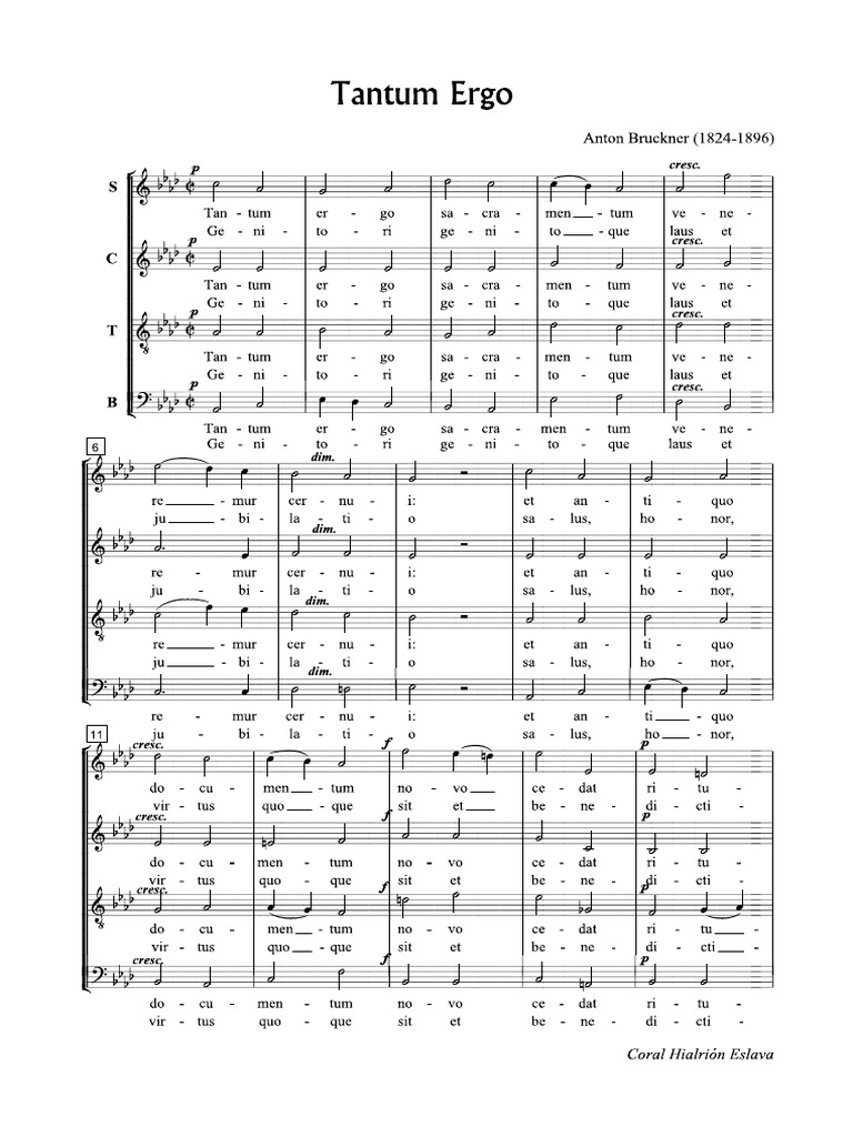 Tantum Ergo - Anton Bruckner | PDF