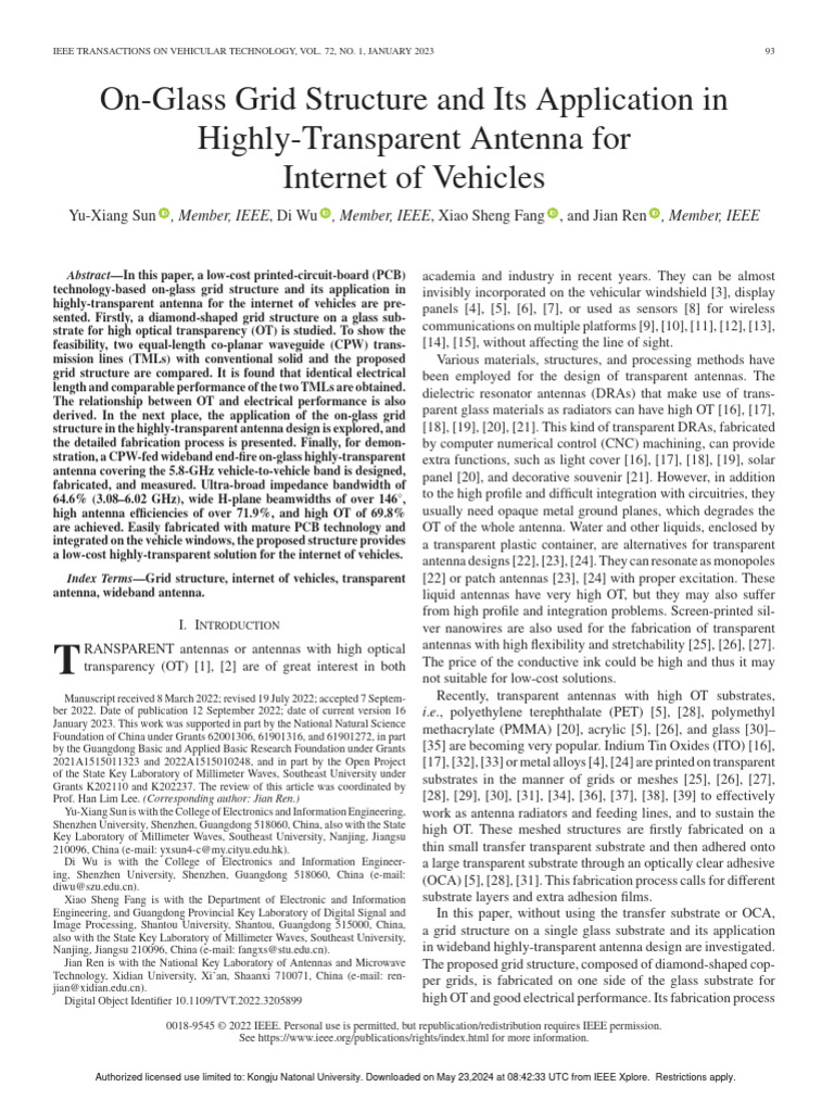 On-Glass Grid Structure and Its Application in Highly-Transparent ...