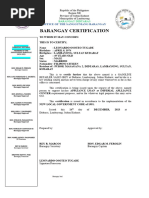 RSBSA Barangay Certificate | PDF