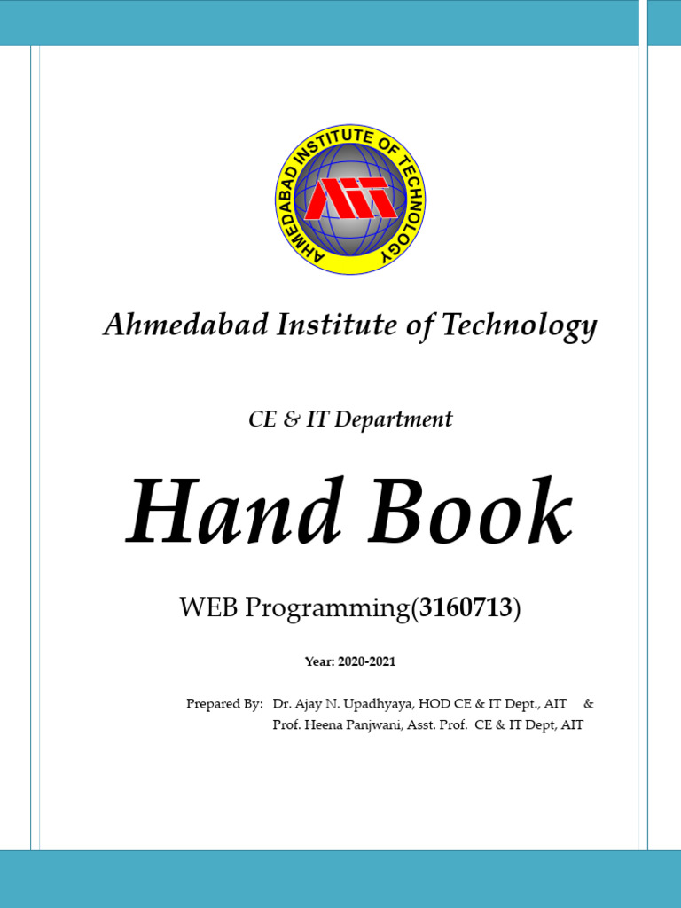 Web Programming Handbook 2020-2021 | PDF | World Wide Web | Internet & Web