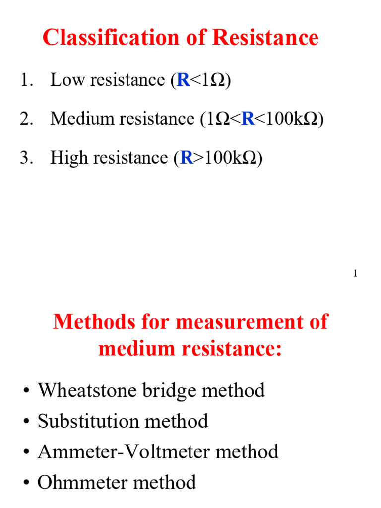 Resistance Measurement Techniques Explained | PDF | Electrical ...