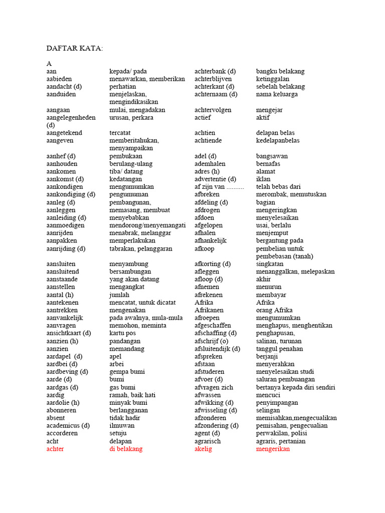 Daftar Kata Terbaru | PDF | Dewasa Muda