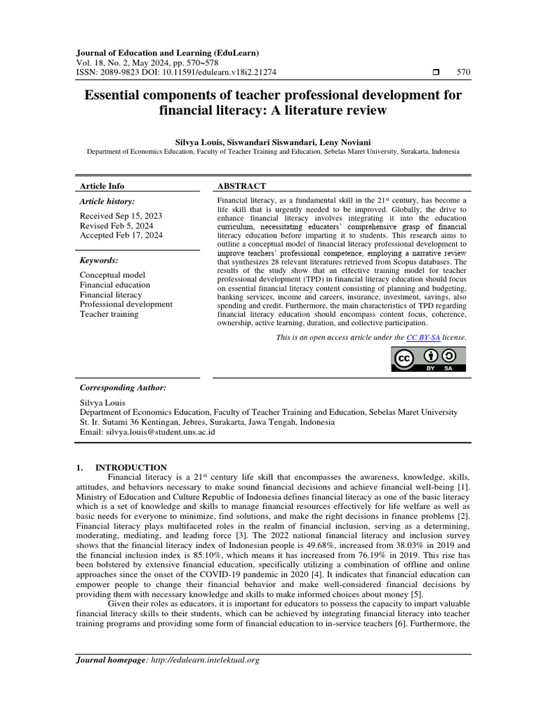 Essential Components of Teacher Professional Development For Financial ... Essential Components of Teacher Professional Development For Financial ...