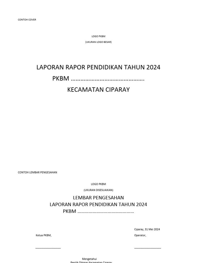 Contoh Cover Rapor Pendidikan | PDF