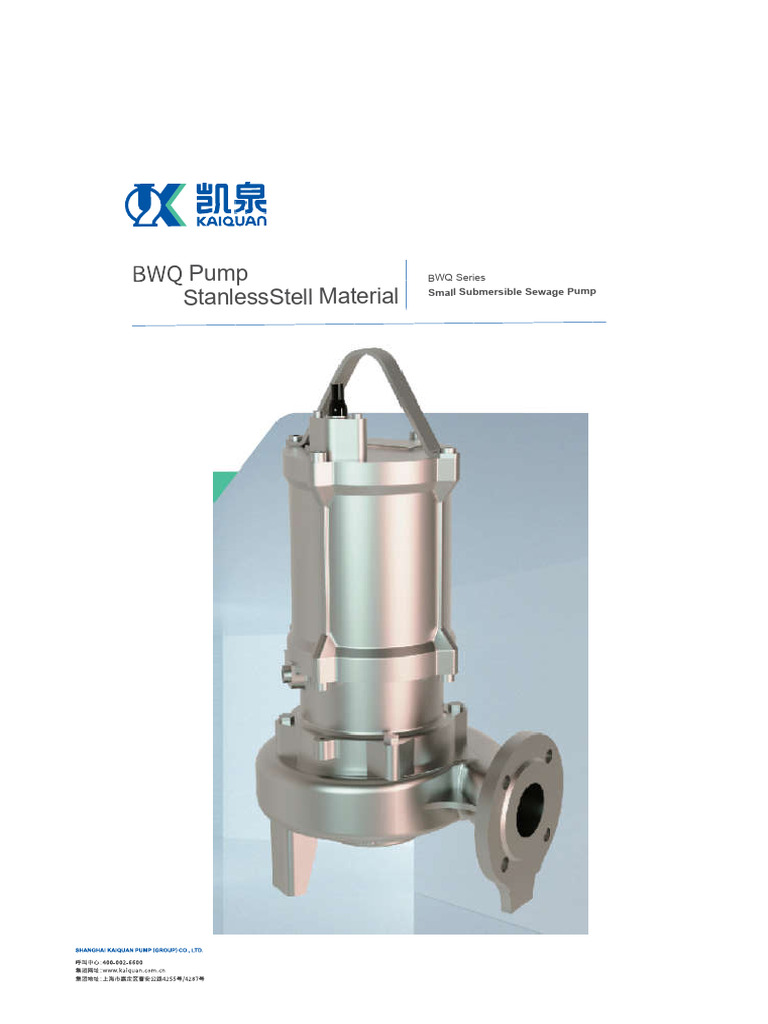 BWQ Datasheet | PDF | Pump | Sewage Treatment