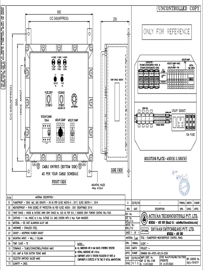 Atcpl - Ref - Wiring & Gadrawing - NN Traders - High Mast Panel | PDF