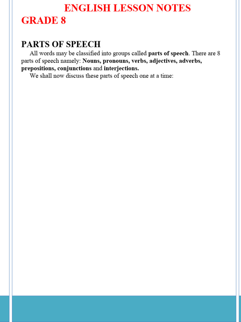 g8 English Notes FVTVLF | PDF | Grammatical Gender | Pronoun