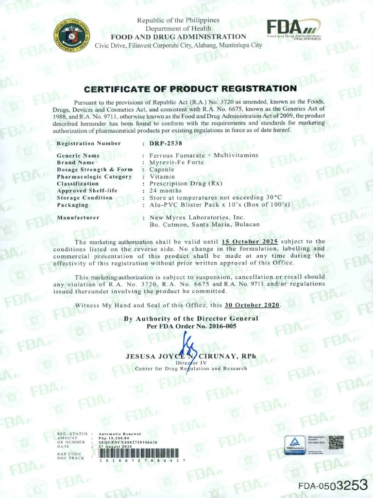 Multi + Iron Cap MYREVIT-FE FORTE | PDF