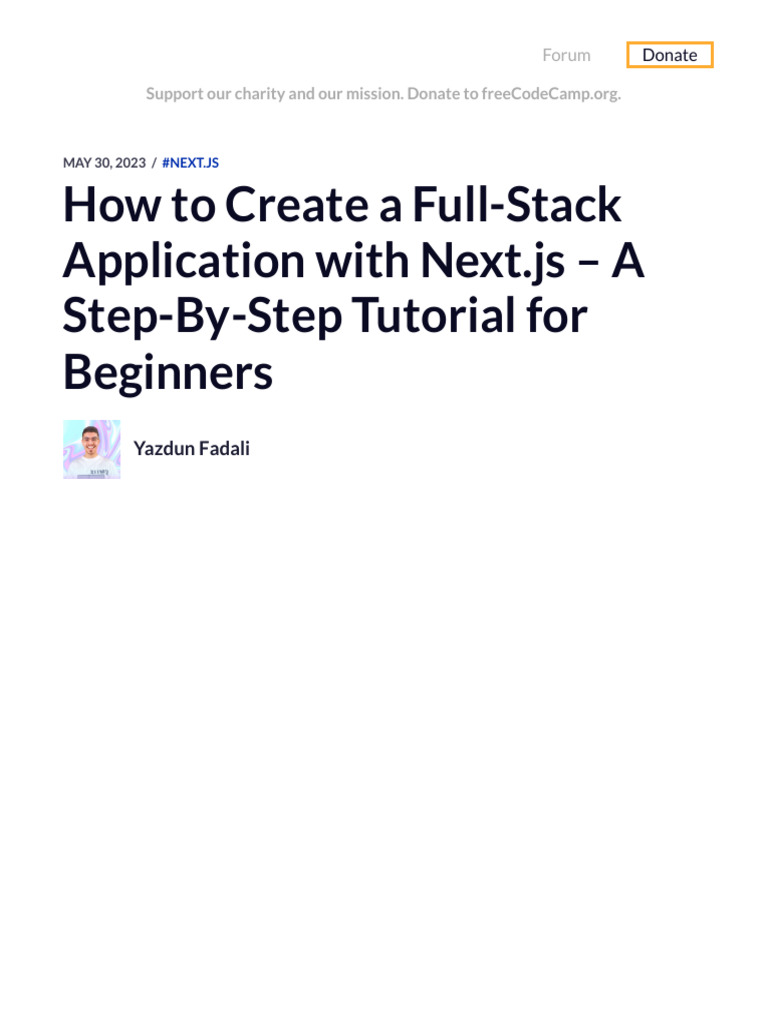 Next.js Full-Stack Guide for Beginners | PDF | Html Element | Networking