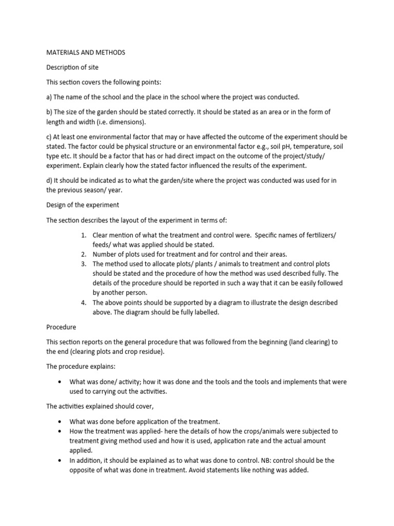 Notes On Project Write Up 2024 | Download Free PDF | Experiment | Soil