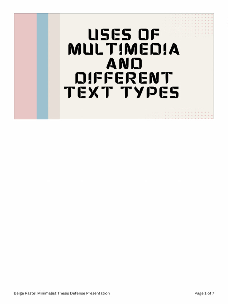 Beige Pastel Minimalist Thesis Defense Presentation | PDF