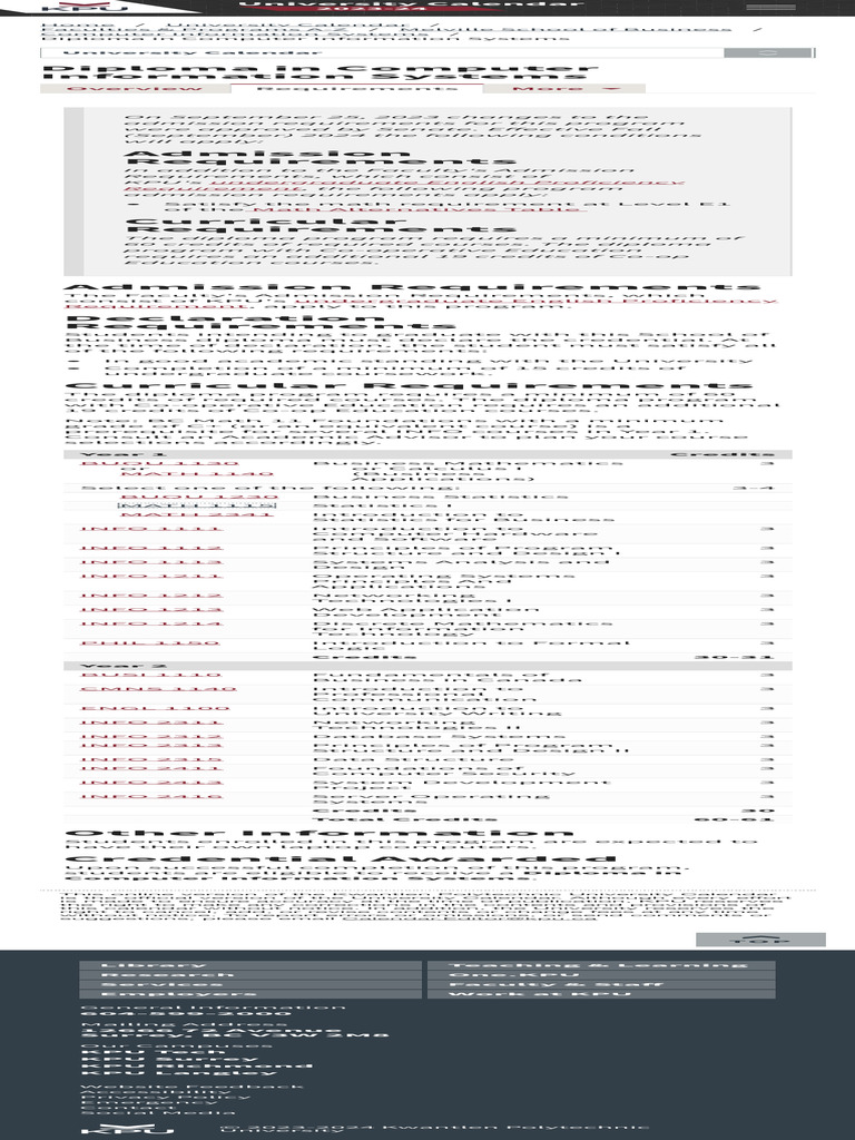 Diploma in Computer Information Systems Kwantlen Polytechnic University | PDF | Computing