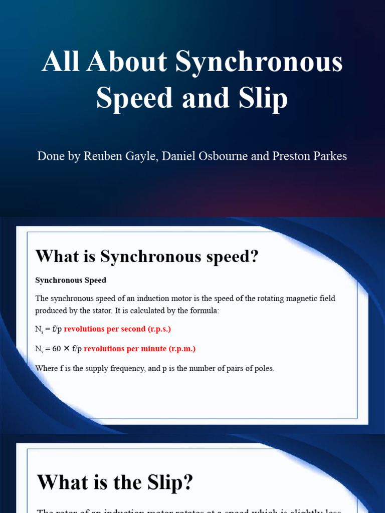 All About Synchronous Speed and Slip | PDF