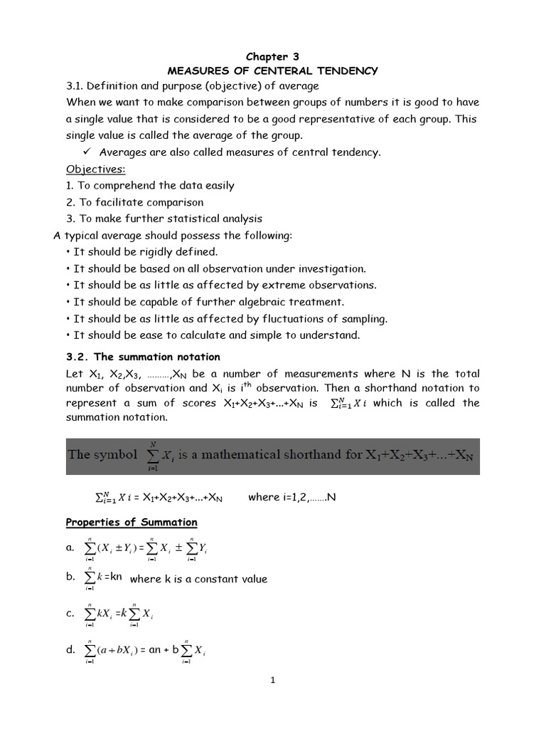 Chapter 3 | PDF | Mean | Arithmetic Mean