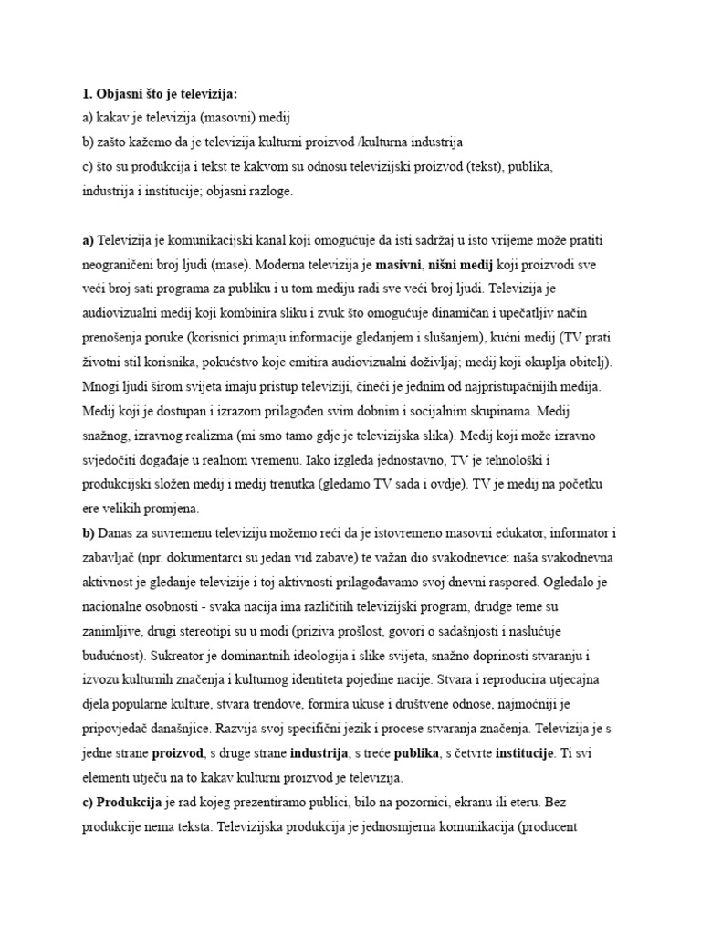 Složeni TV Rodovi - Skripta | PDF