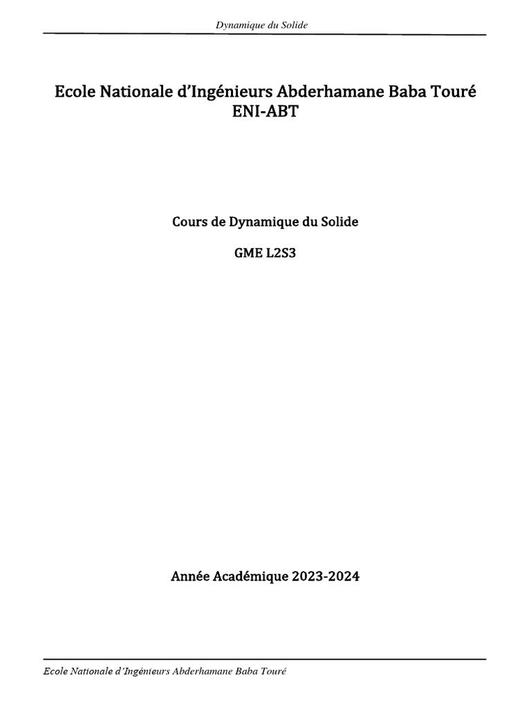Dynamique Du Solide | PDF | Élan | Énergie kinétique