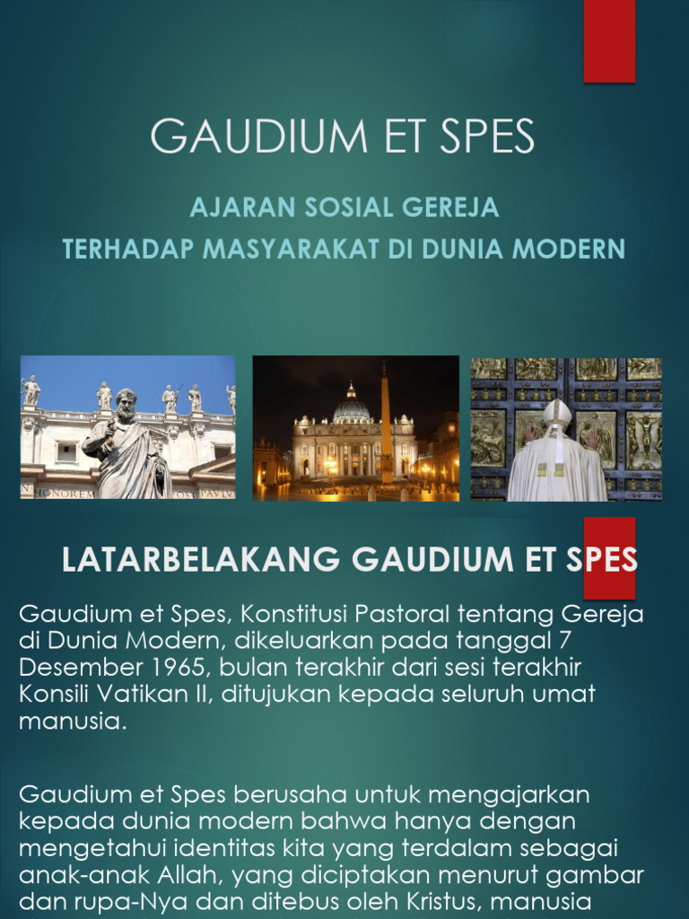 MPK Katolik - Gaudium Et Spes | PDF