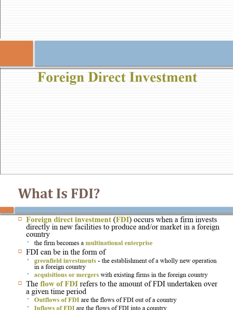 CH 6 - Foreign Direct Investment | PDF | Foreign Direct Investment ...