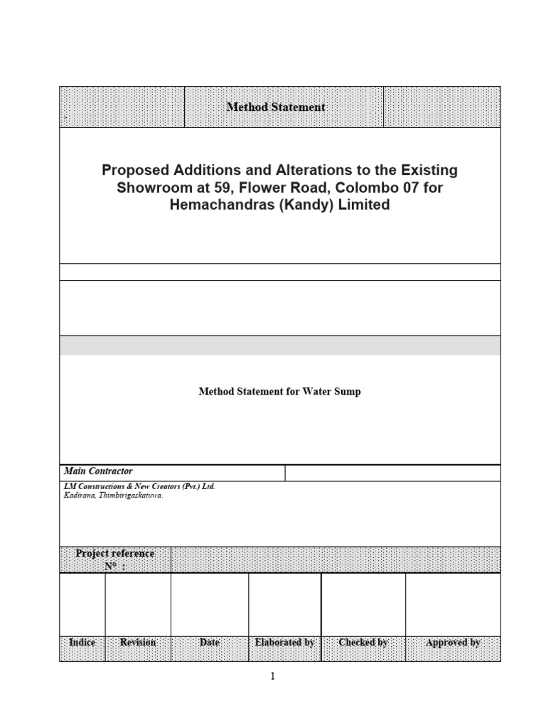 Method Statement | PDF | Concrete | Building Materials