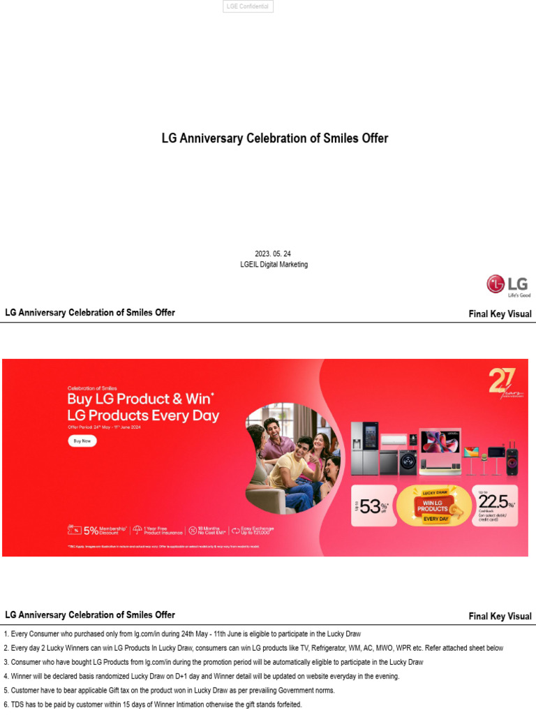 LG Anniversary Lucky Draw Offer 2023 | PDF | Economies