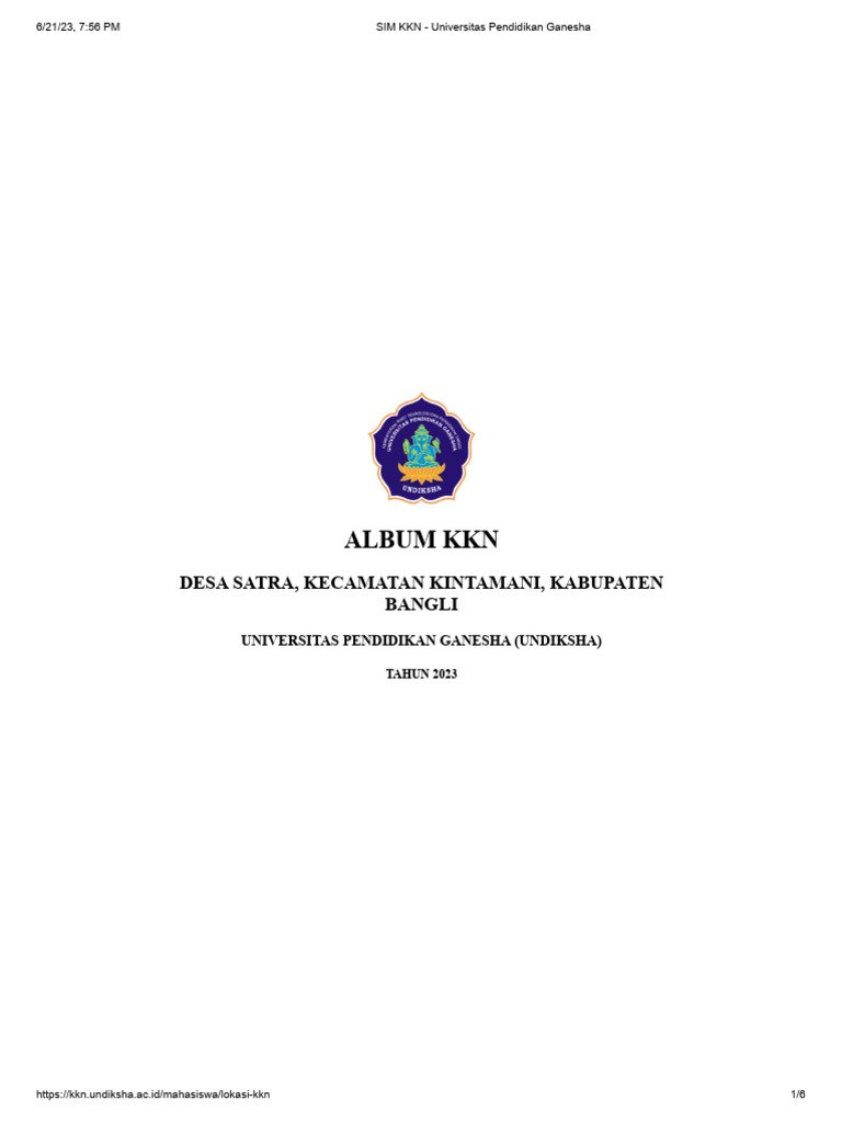 SIM KKN - Universitas Pendidikan Ganesha | PDF