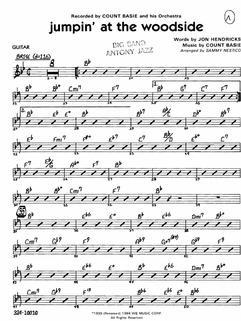 Jumpin' at the Woodside Sheet Music | PDF | Jazz Musicians | American Jazz Musicians
