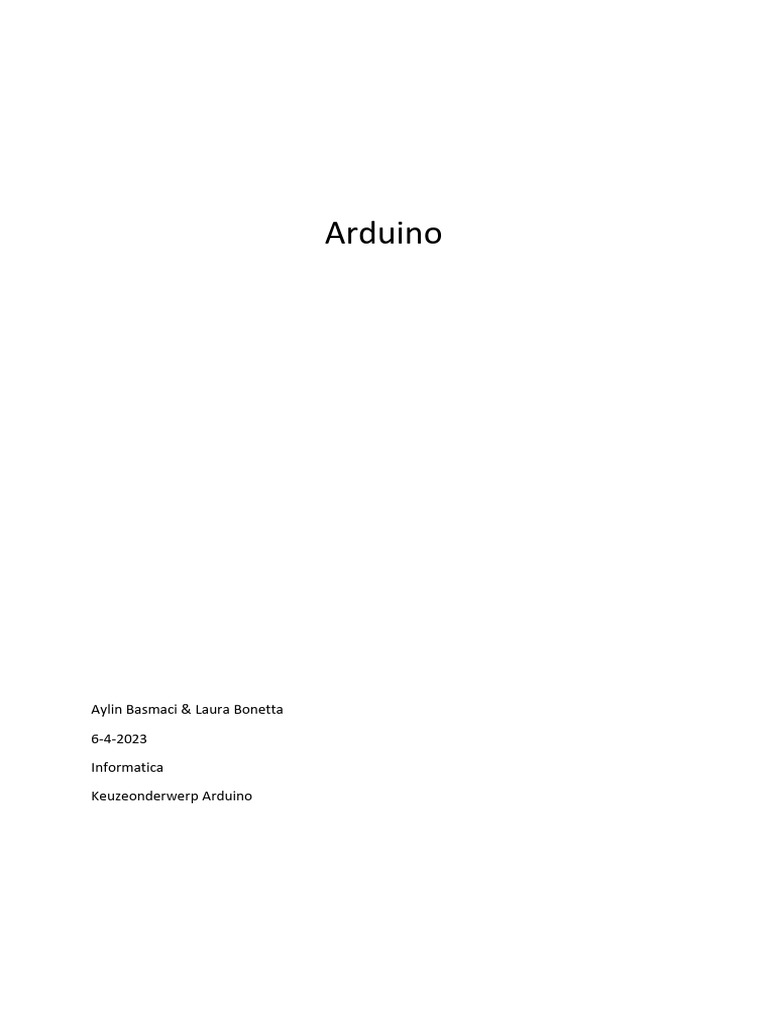 Verslag Arduino 6 April | PDF