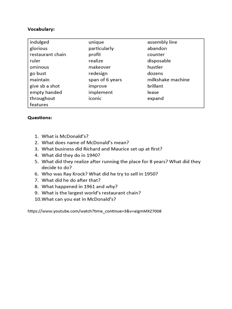 Mcdonalds | PDF