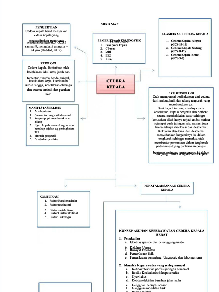 PDF Mind Map Cedera Kepala - Compress | PDF