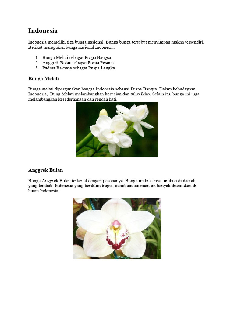 Bunga Nasional Negara Asean | PDF