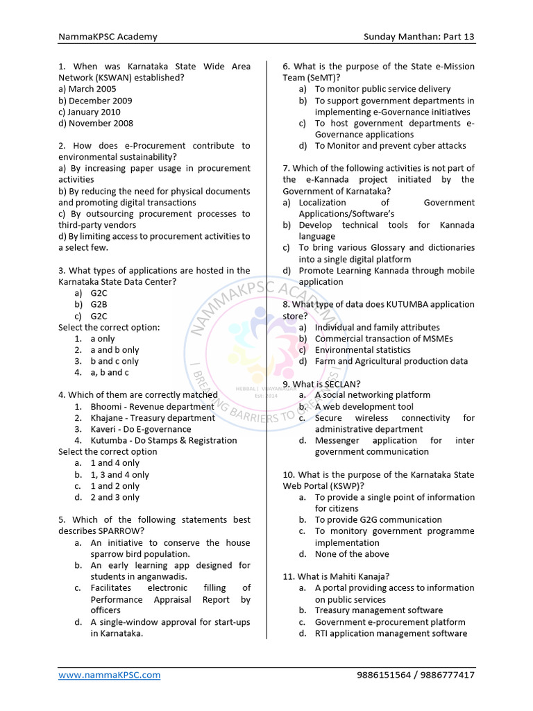 Sunday Manthan 13 | PDF | Information Technology | Computing