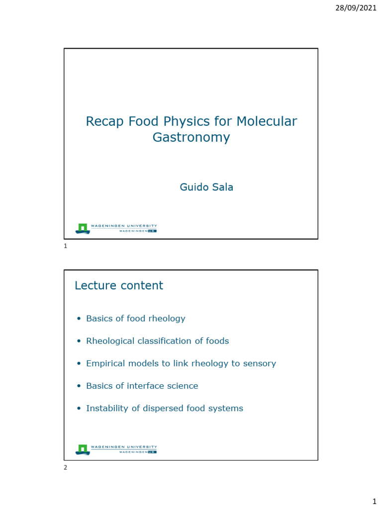 Recap Food Physics | Download Free PDF | Rheology | Elasticity (Physics)