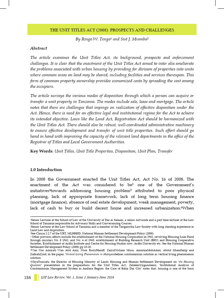 THE+UNIT+TITLES+ACT Compressed | PDF | Mortgage Law | Taxes