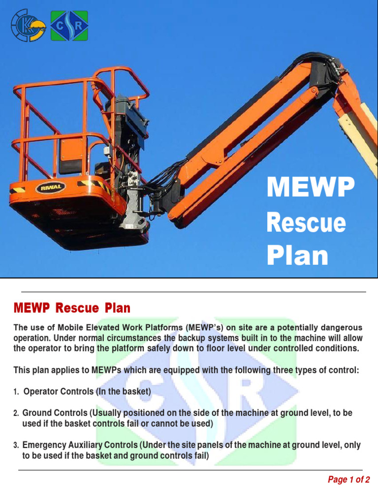 MEWP Rescue Plan IKK-CRES-001 | PDF | Occupational Safety And Health ...