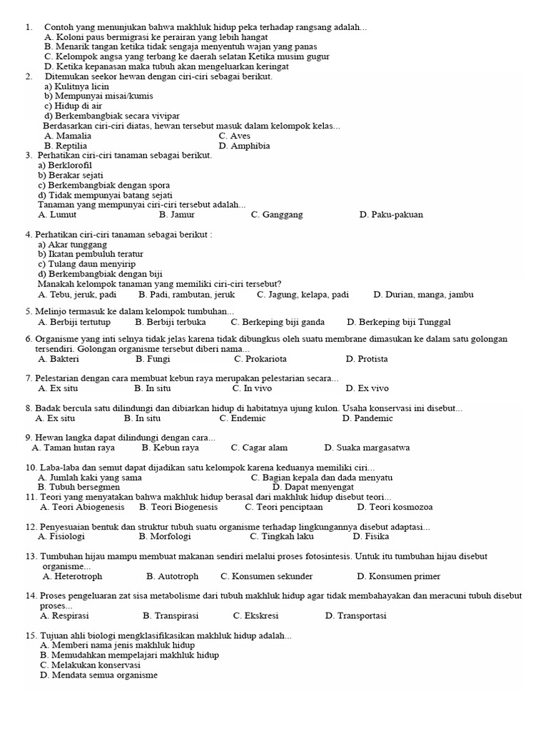 Contoh Yang Menunjukan Bahwa Makhluk Hidup Peka Terhadap Rangsang ...