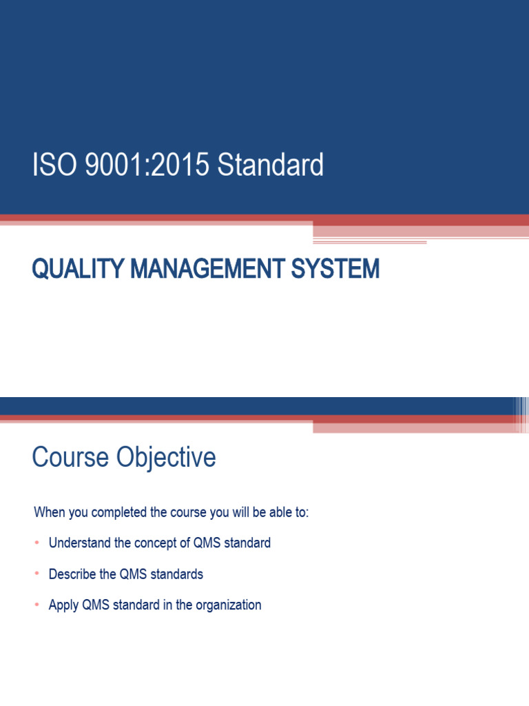 ISO 9001 QMS Course | PDF | Quality Management System | Quality Management