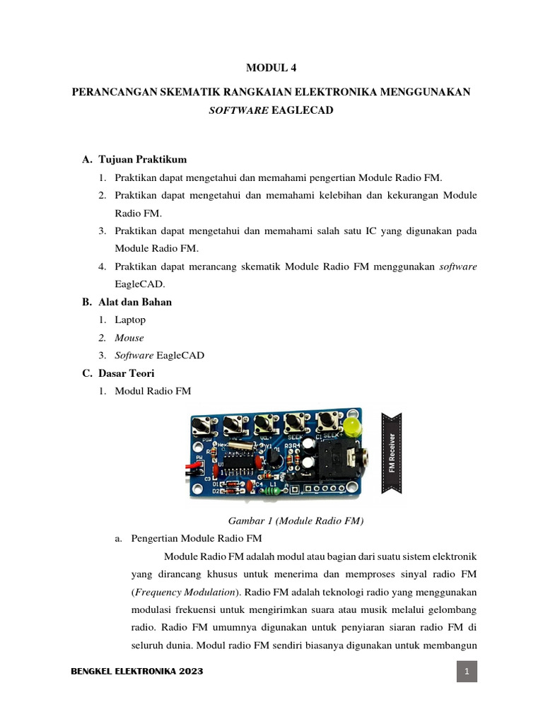 Modul 4 - Perancangan Skematik Rangkaian Elektronika Menggunakan Software Eaglecad | PDF | Griya ...