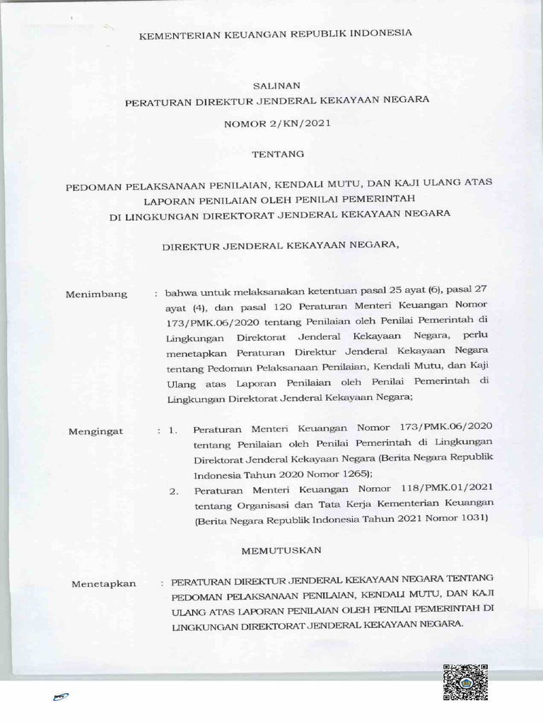 Perdirjen KN 2 KN 2021 | PDF