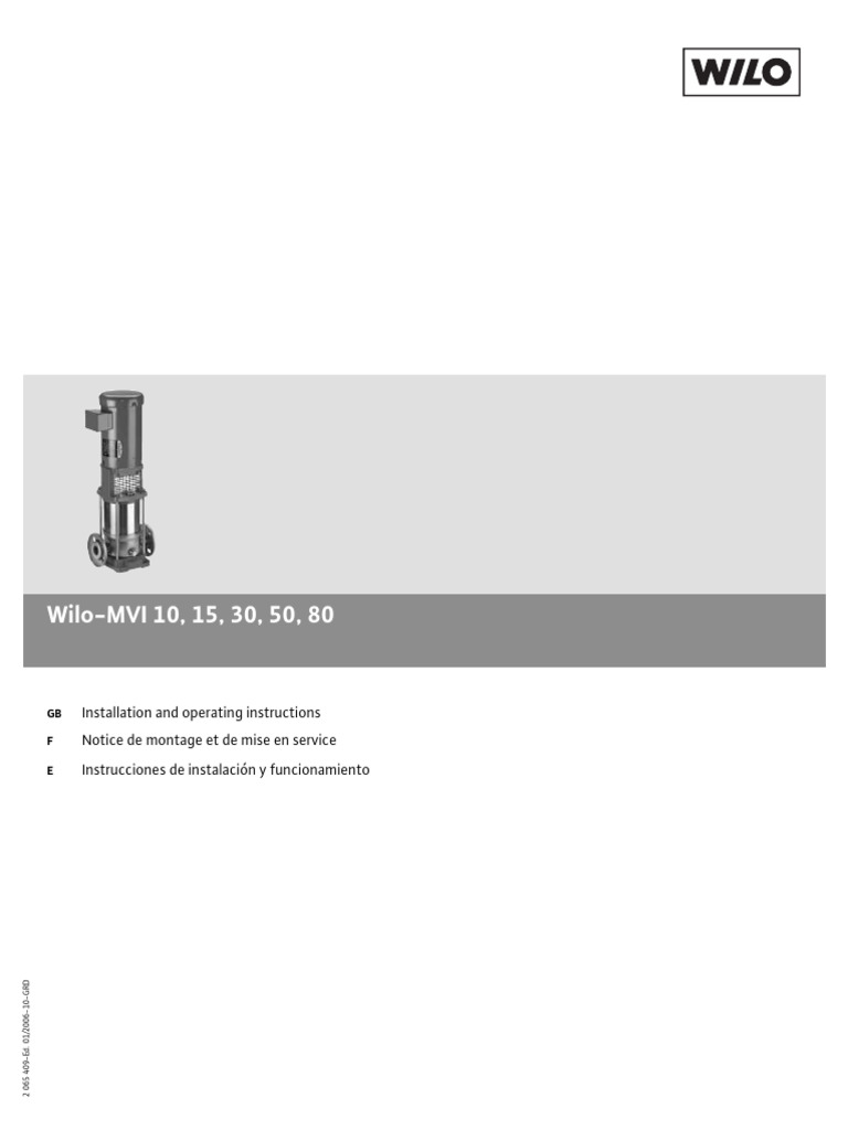 Wilo 47852 | PDF | Pump | Safety