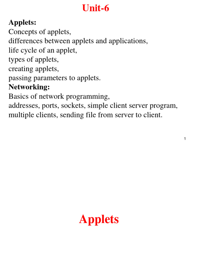 JAVA Unit 6 | Download Free PDF | Port (Computer Networking) | Network Socket