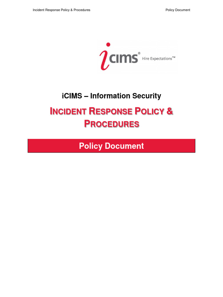 Incident Response Policy and Procedures 2020 | Download Free PDF ...