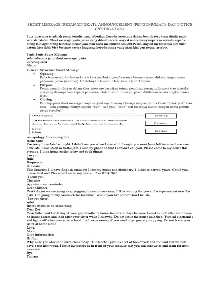 Short Message | PDF