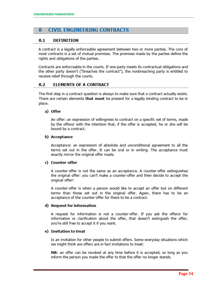 8 Civil Engineering Contracts | Download Free PDF | Offer And Acceptance | Contract Law